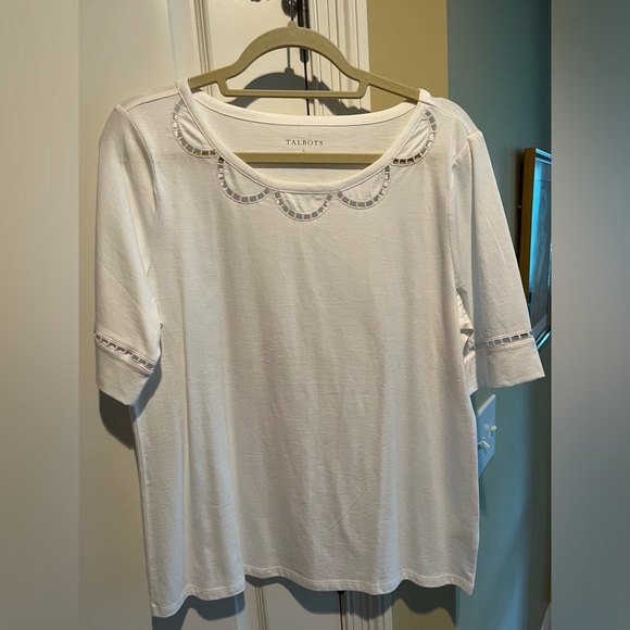 Talbots | Tops | Brand New Talbots Short Sleeve White Top | Poshmark